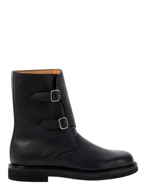 Auralee Leather Biker Boots - Black