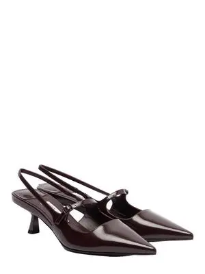 JIMMY CHOO Didi 45 Leather Slingback Pumps - Burgundy