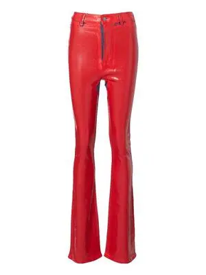 Acne Studios Porto Distressed Cotton-blend Flare Pants - Red