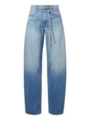 SLVRLAKE Hailey Belted Barrel-leg Jeans - Blue