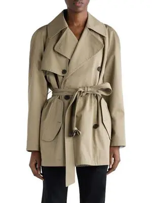 Balenciaga Cocoon Short Trench Coat - Explorer Beige