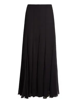 Chloé Fluid Organic Silk Mousseline Skirt - Black
