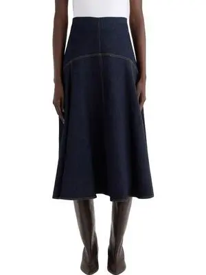 Jacquemus La Jupe Triangle De-nîmes A-line Denim Midi Skirt - Dark Navy