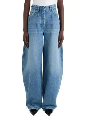 Jacquemus Le De-nîmes Ovalo Wide-leg Jeans - Blue/tabac