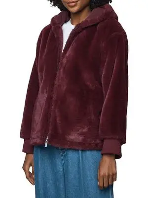 Splendid Lucia Faux Fur Hooded Jacket - Rosewood