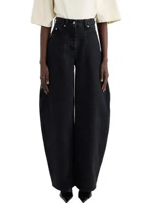 Jacquemus Le De-nîmes Ovalo Barrel Leg Jeans - Black