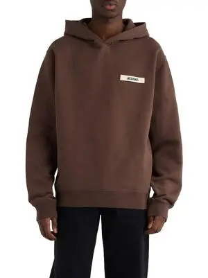 Jacquemus Le Hoodie Gros Grain Cotton Hoodie - Dark Brown