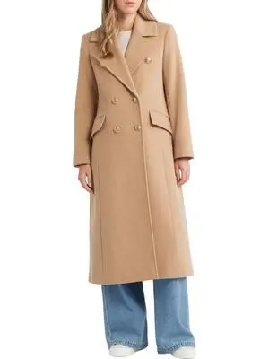 Sam Edelman Wool Blend Military Coat - Camel