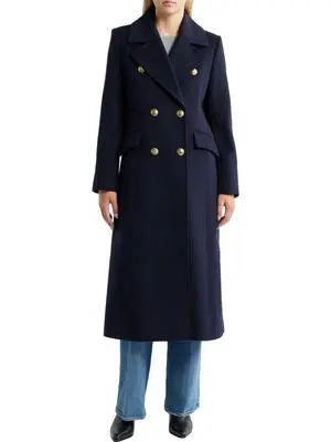 Sam Edelman Wool Blend Military Coat - Navy