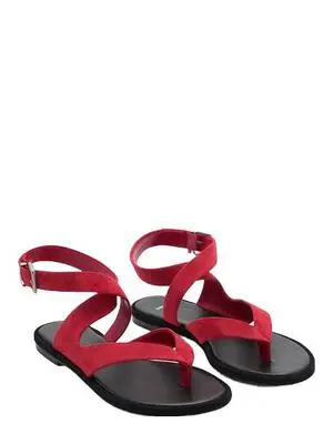 Mango Ankle Strap Sandal - Red