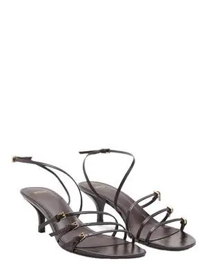 Mango Strappy Slingback Sandals - Chocolate