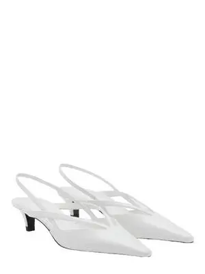 Mango Slingback Kitten Heel Pumps - White