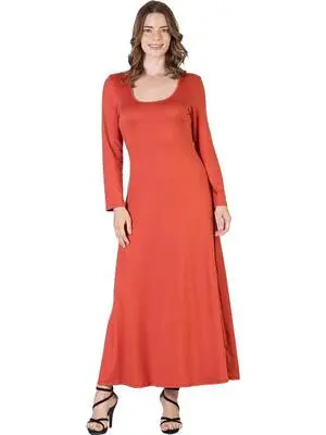 24SEVEN COMFORT APPAREL Long Sleeve Maxi Dress - Penny