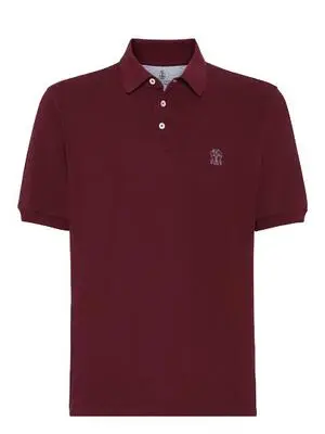 Brunello Cucinelli Piqué Polo Shirt - Bordeaux