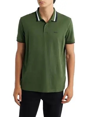 BOSS Paddy Tipped Cotton Polo - Open Green