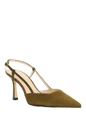 Dune London Pointed Toe Slingback Pump - Green