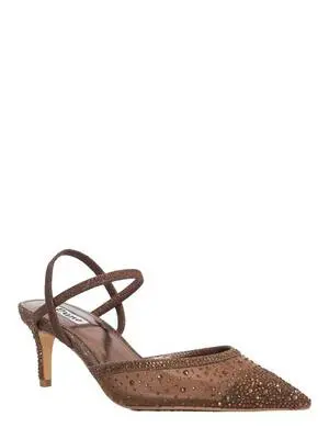 Dune London Charismatic Ankle Strap Pump Brown