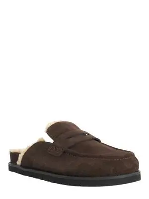 Dune London Goldy Faux Shearling Mule - Brown