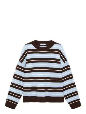Mango Striped Relaxed-fit Sweater - Chocolate