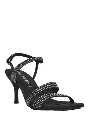 Anne Klein Embellished Slingback Sandal Black Crystal
