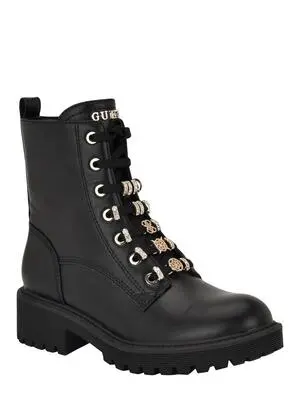 Guess Lug Sole Lace-up Boots - Black