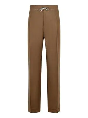 MAISON MARGIELA Mohair And Wool Trousers - Brown
