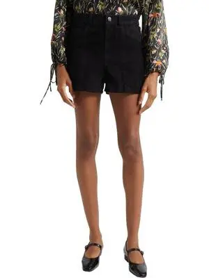 Cinq À Sept Studded Suede Shorts - Black