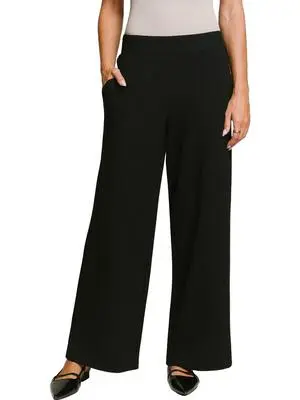 Matty M. Kylie Luxe Wide Leg Knit Pants - Black