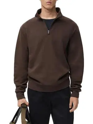 Mango Quarter Zip Sweatshirt Chocolate