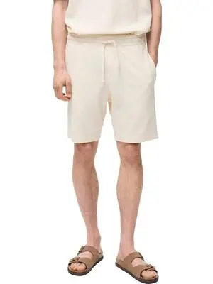 Mango Textured Drawstring Shorts - Ecru