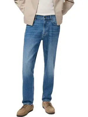 Mango Lore Tapered Straight Leg Jeans Dark Blue