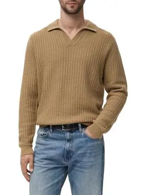 Mango Structured Cotton Polo Sweater - Beige