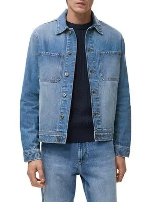 Mango Slim-fit Denim Jacket - Medium Blue