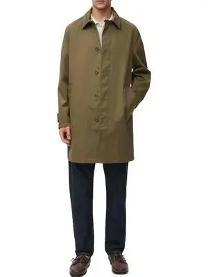 Mango Classic Water Repellent Trench Coat - Khaki Green