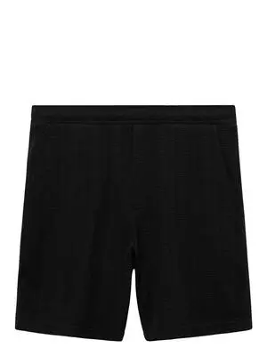 Mango Structured Knit Shorts - Black