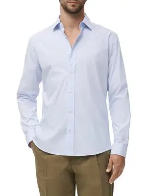 Mango Regular Fit Stripe Cotton Button-up Shirt - White