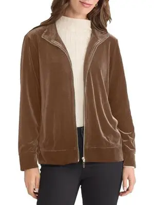 Jones New York Velour Jacket Carob