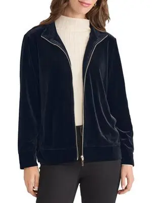 Jones New York Velour Jacket - Dark Sapphire