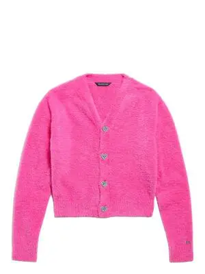 Balenciaga Fluffy Knit Cardigan - Pink