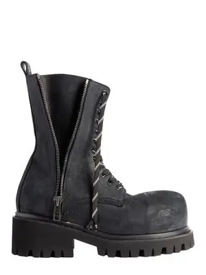 Balenciaga Stomper Zipped Bootie - Black