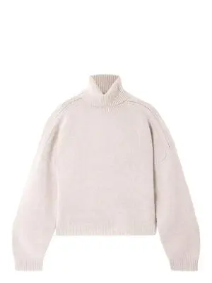 Le Kasha Bangkok Ribbed Organic Cashmere Turtleneck Sweater - Neutrals