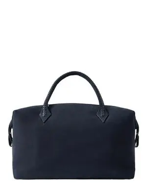 METIER Vérité City Braided Leather-trimmed Nubuck Tote - Blue