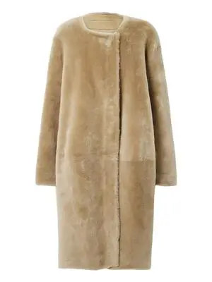 TOTEME Shearling Column Coat Neutrals