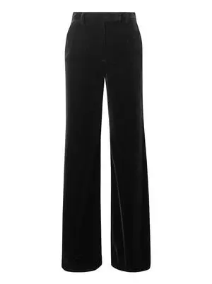 Valentino Garavani Cotton-velvet Flared Trousers - Black