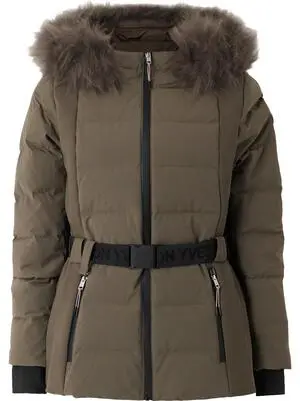 YVES SALOMON Belted Shell Down Ski Jacket - Brown