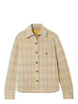 Guest In Residence Dylan Checked Cashmere Jacket Beige