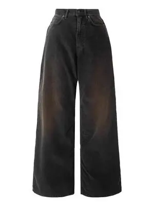 Acne Studios 1981 Organic Cotton-corduroy Wide-leg Pants - Black