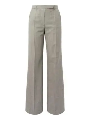 VALENTINO Houndstooth Wool And Mohair-Blend Wide-Leg Pants