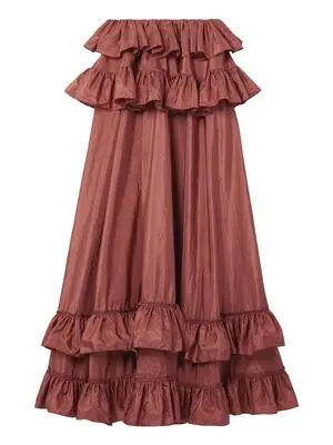 Chloé Ruffled Tiered Silk-taffeta Maxi Skirt - Pink