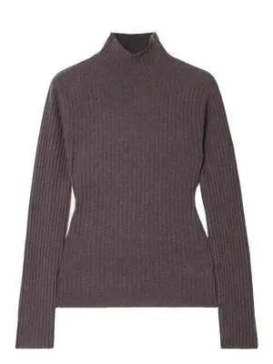 Arch4 Ribbed Turtleneck Cashmere Sweater - Brown